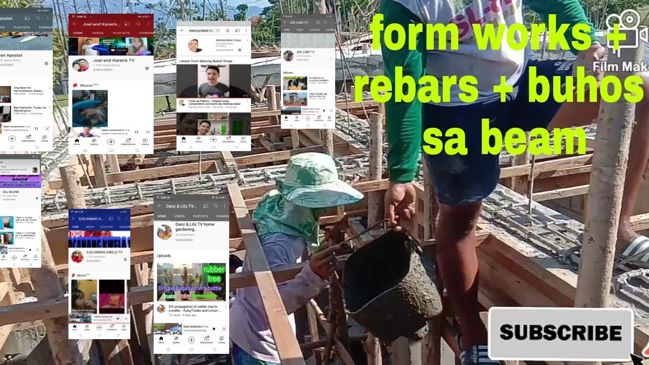 form works + rebars + buhos sa beam - YouTube