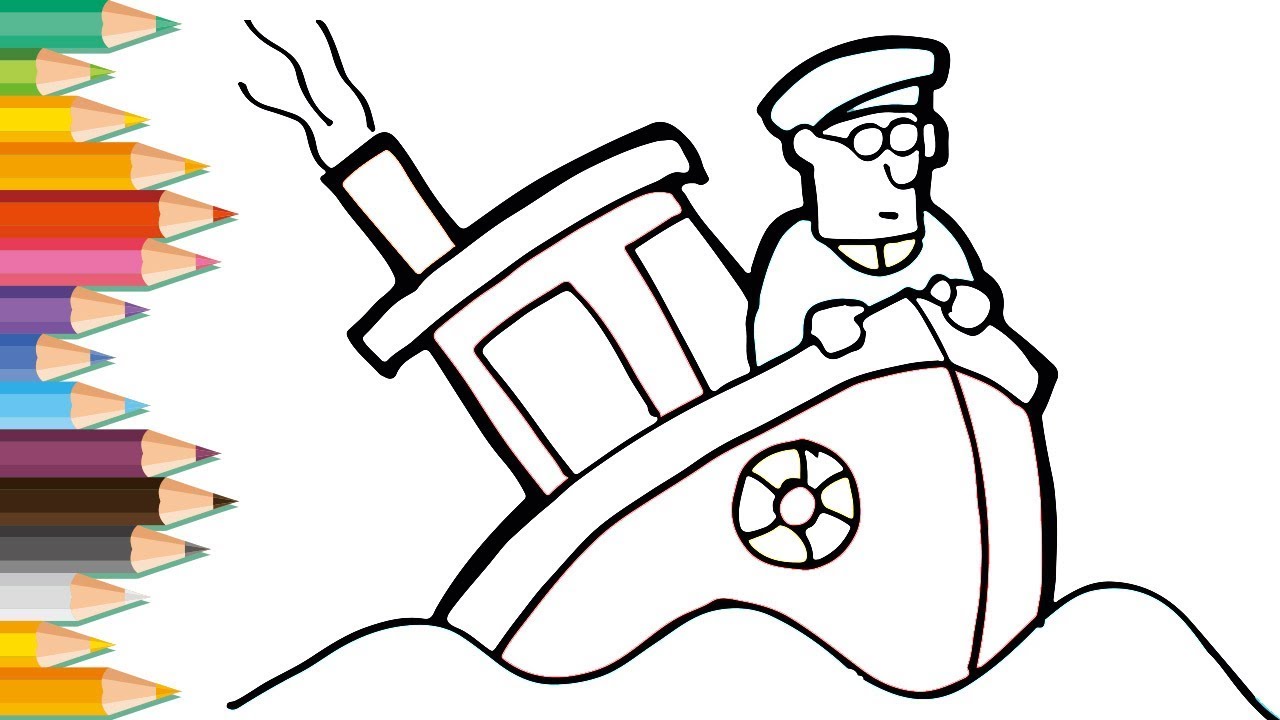 Drawing and Coloring for Kid | Sinking Ship | Lovely Kids - YouTube