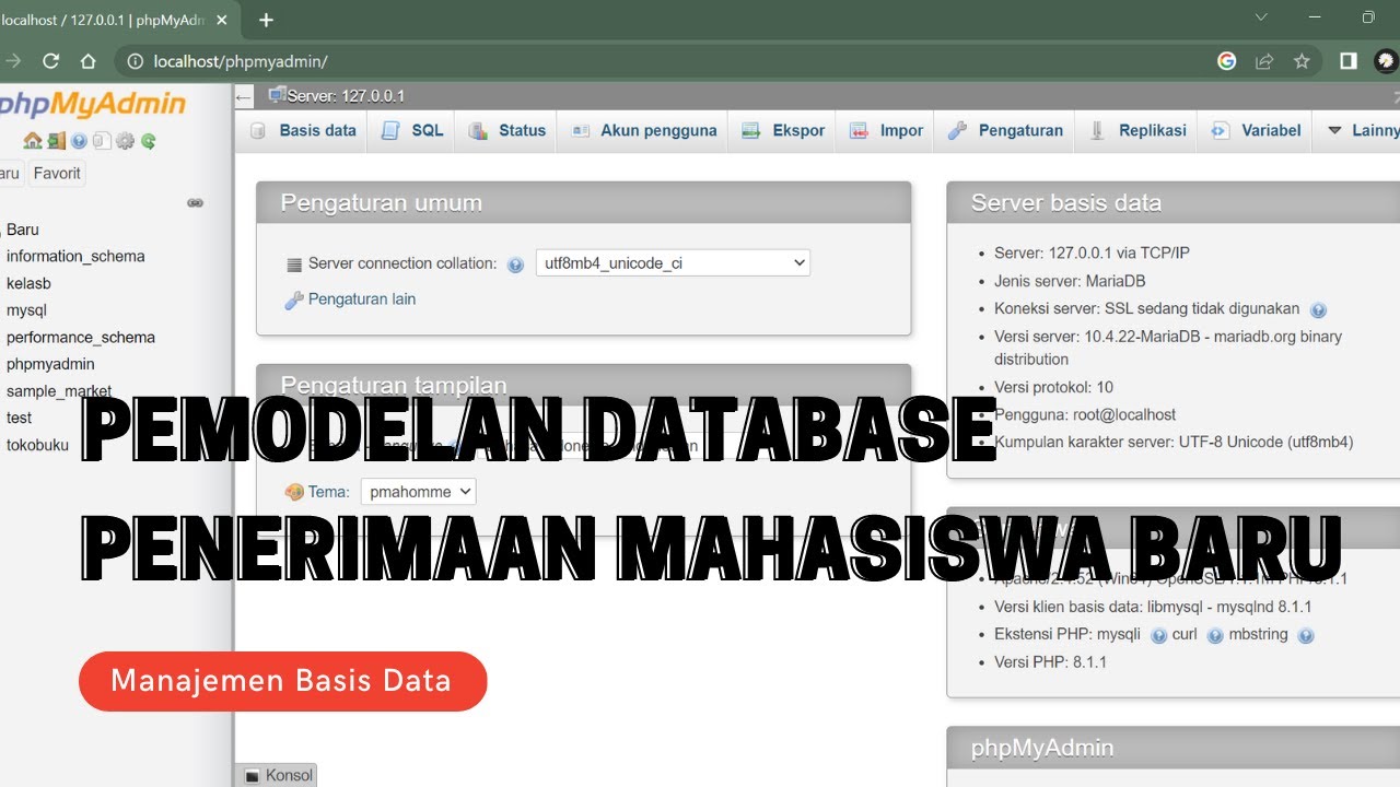 Tutorial Pemodelan Database Penerimaan Mahasiswa Baru - YouTube