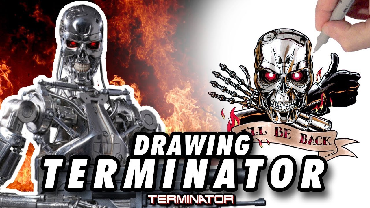 TERMINATOR ! Speed Drawing ️ Comic Book Style ️🕶 - YouTube