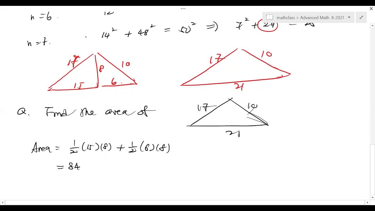 Advanced Math 21 Pythagorean Theorem - YouTube