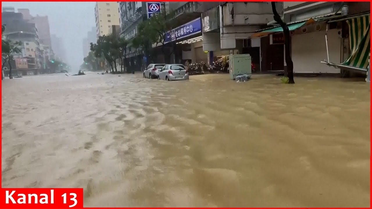 Extreme flooding in Taiwan's coastal city of Kaohsiung as Typhoon ...