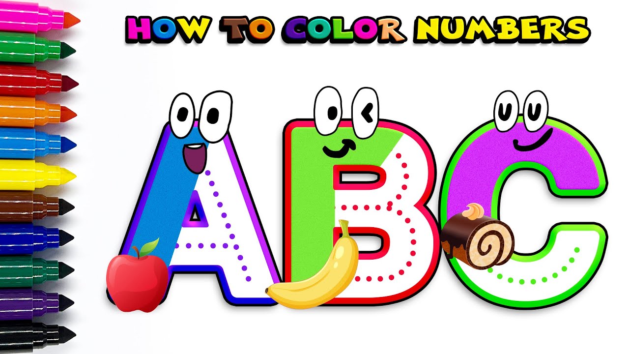 Alphabets easy drawing , Alphabet tracing, Painting and Coloring for ...