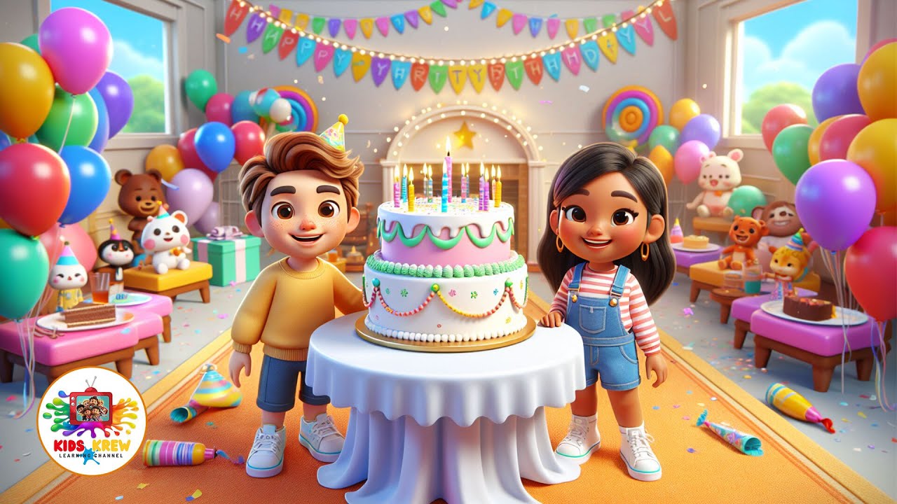 Happy Birthday Song | Kids Krew Nursery Rhymes & Kids Songs - YouTube