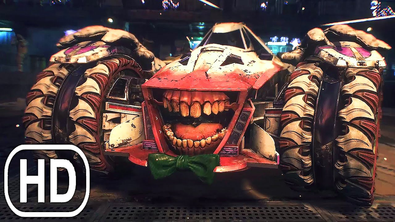Justice League Batman Car Becomes The Joker Car Scene - Batman Arkham ...