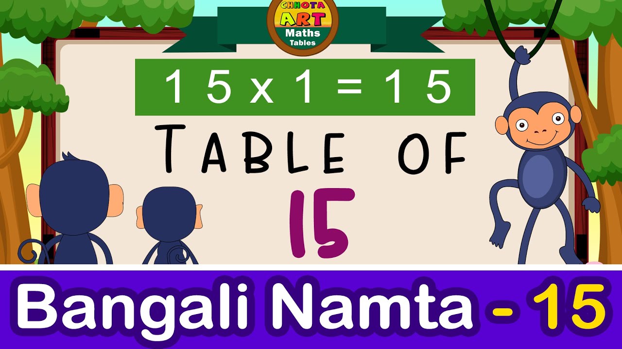 Table of 15 in Bengali | Multiplication 15 Tables in Bengali | Bangla ...