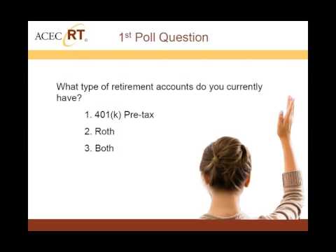 ACEC RT: Roth vs 401k - What is right for you - YouTube