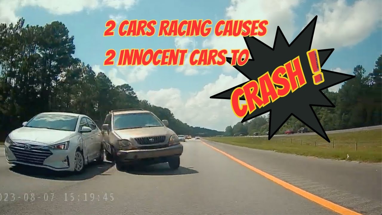 2 Cars Racing Causes 2 Innocent Cars to Crash | Idiots in Cars #4 ...