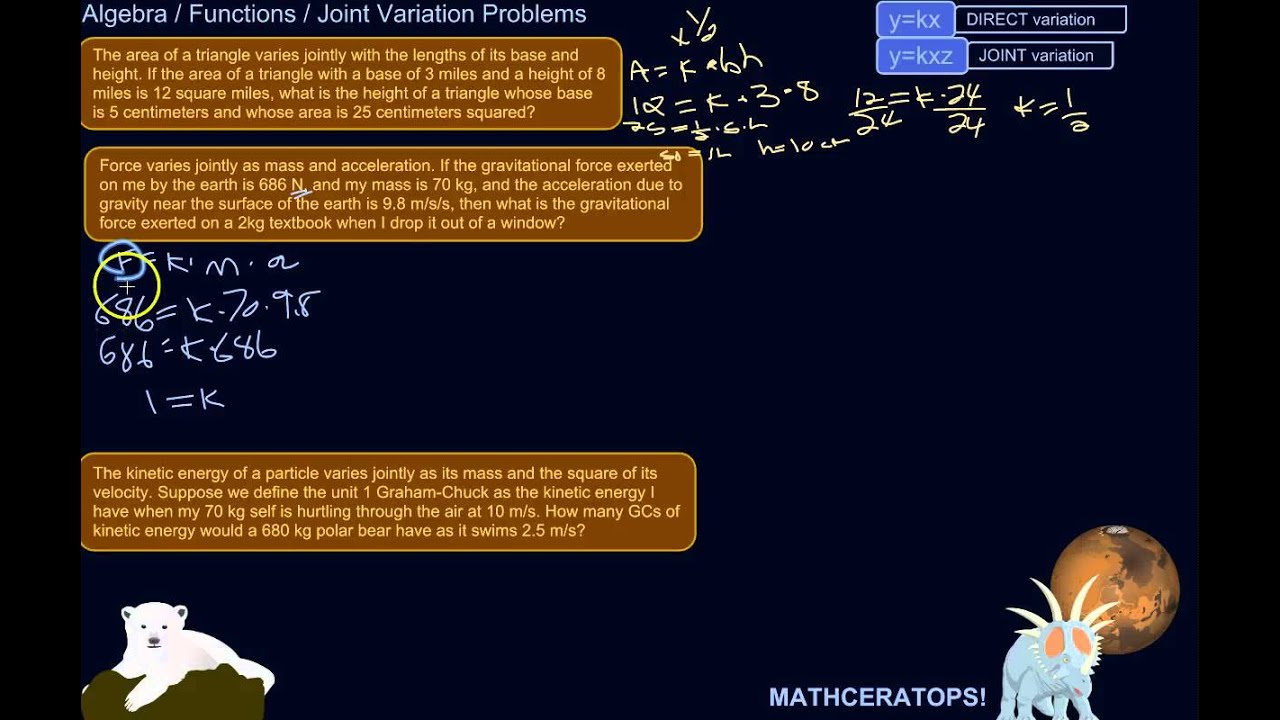 How to Recognize, Set Up, and Solve Joint Variation Problems - YouTube
