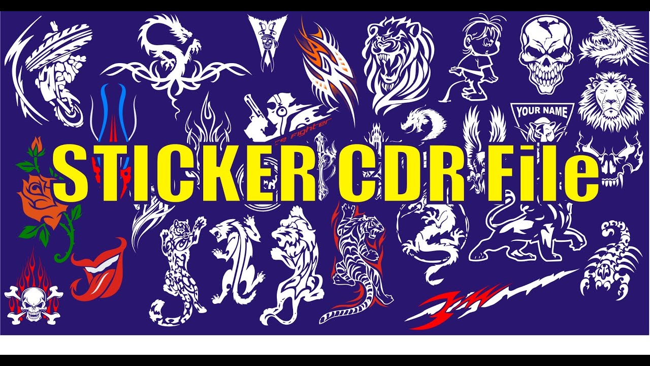 sticker desugn cdr file - YouTube