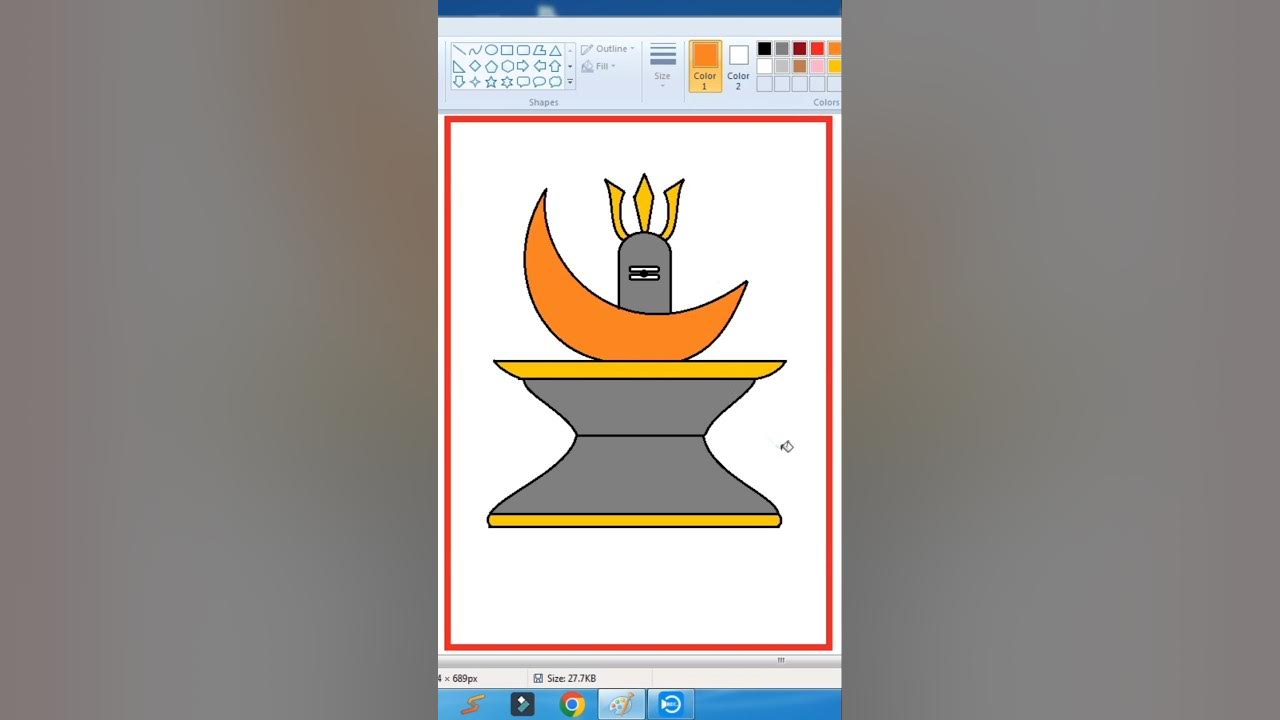 Easy Shivling Drawing with Moon Step By Step#drawing #easydrawing #mspaint #howtodraw #shiv # ...