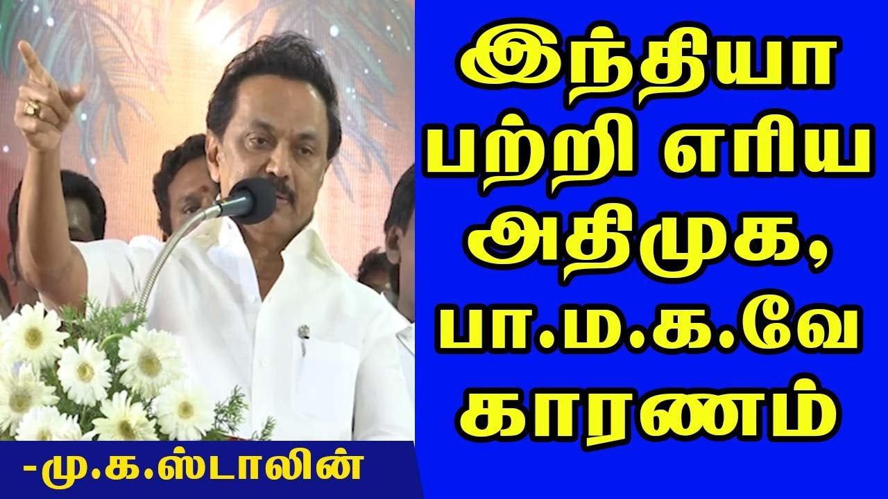 #DMK President M.K.Stalin Accuses ADMK & PMK for CAA - YouTube