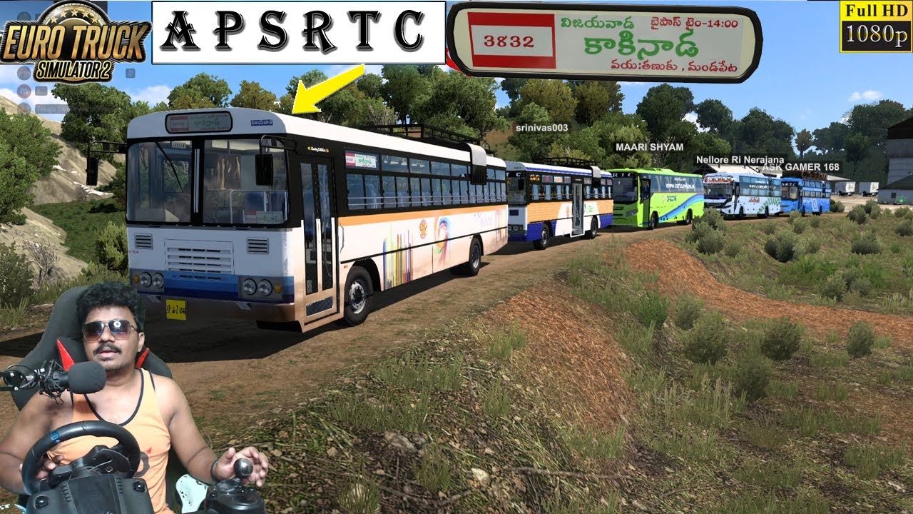 APSRTC Kakinada Bus Driving with Logitech g29 Steering | Euro Truck ...