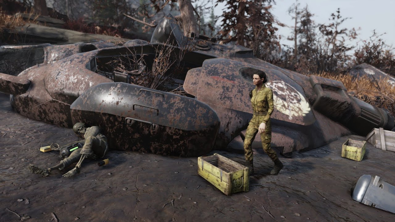 Brotherhood of Steel Downed Vertibird Scavenging #01 - Fallout 76 ...