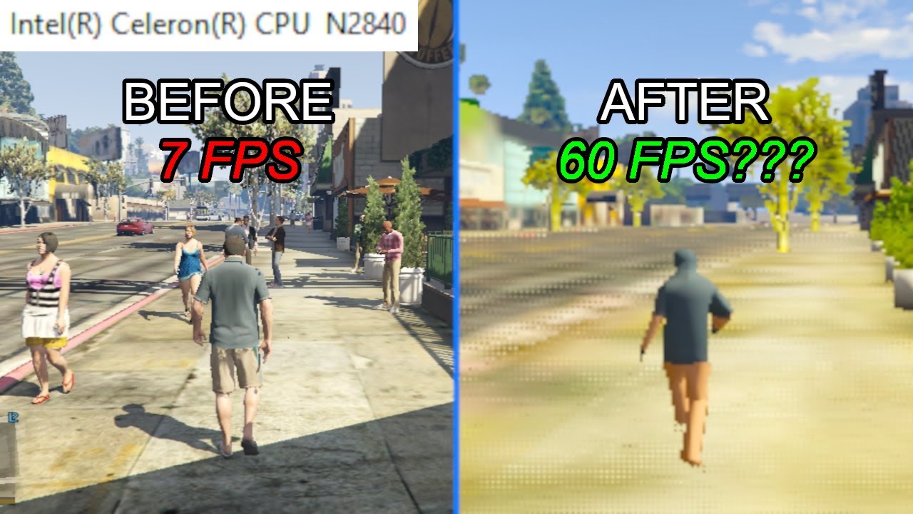 What does it take to run GTA 5 smoothly on a p00p PC? || Celeron N2840, Intel HD Graphics, 4 GB ...