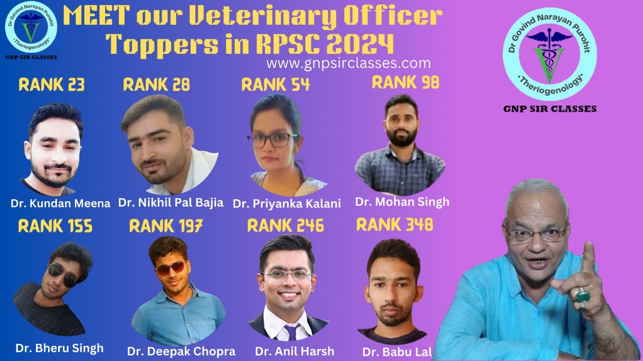 MEET THE RPSC VETERINARY OFFICER TOPPERS 2024 | GNP Sir - YouTube