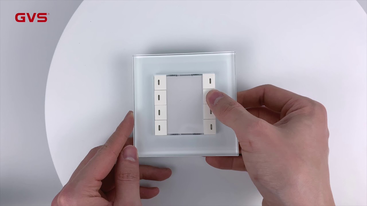 KNX Push Button Sensor, 4-gang, 55mmWhite shiny/matt finish, RGB LED ...