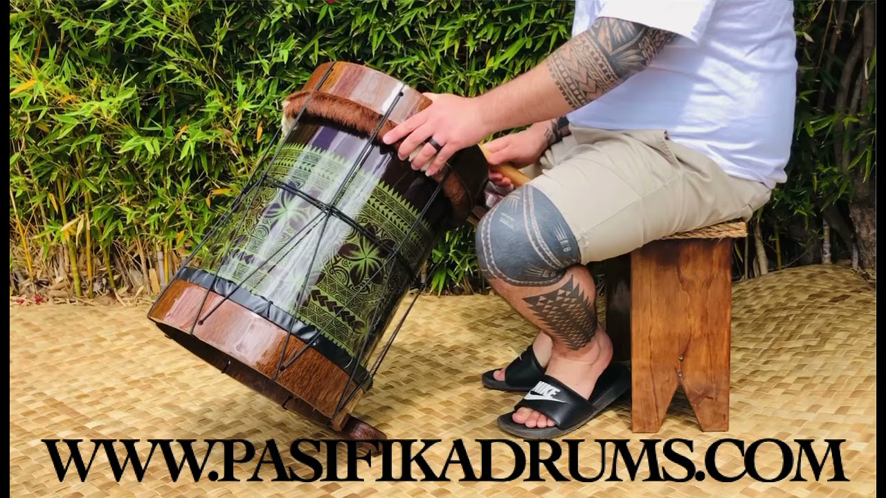 14” Small Pahu Bass Drum with skin: Pasifika Drums and Custom Wood ...