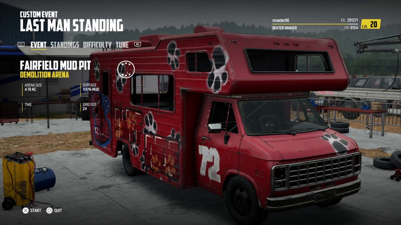 Wreckfest Fairfield Mud Pit Demolition Derby Motorhome vs. Big Rigs ...