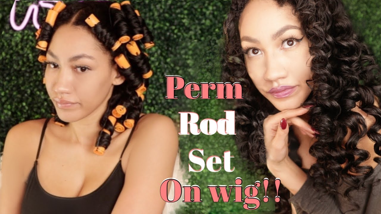 HOW TO USE PERM RODS ON WIG | EASY PERM ROD SET ON CURLY WEAVE | BIG ...