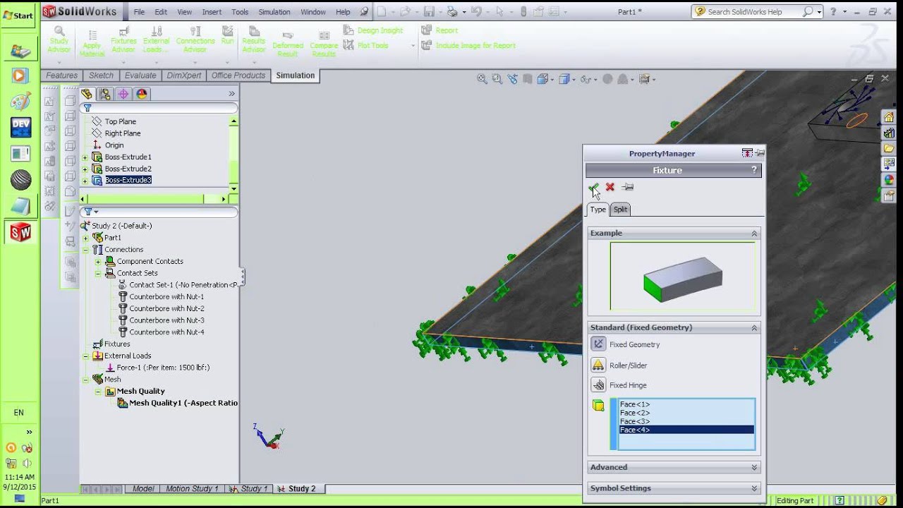 Lesson 3 Solidworks Simulation 2011 Simple Contact Problem - YouTube