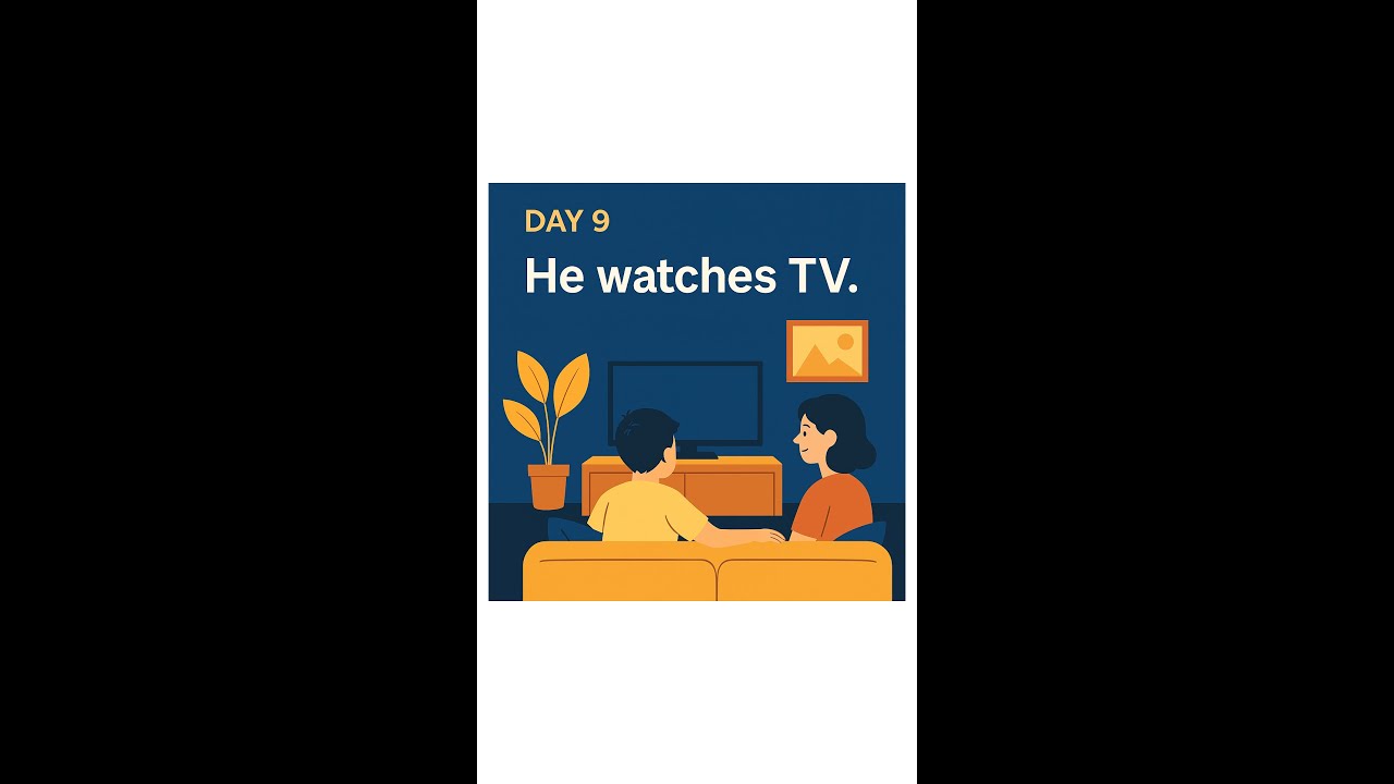 Day 9 - Shadowing and Expansion Writing : He watches TV - YouTube