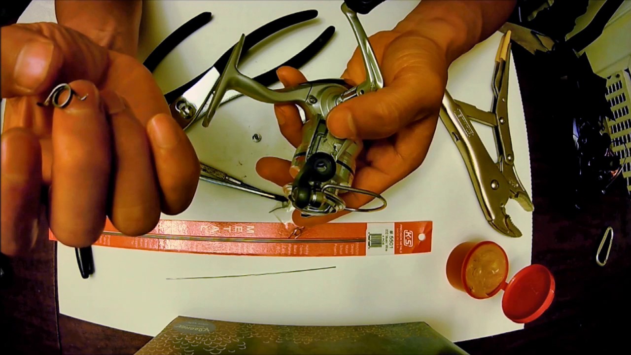 DIY Make your own Bail Spring & Fishing Reel Repair - YouTube