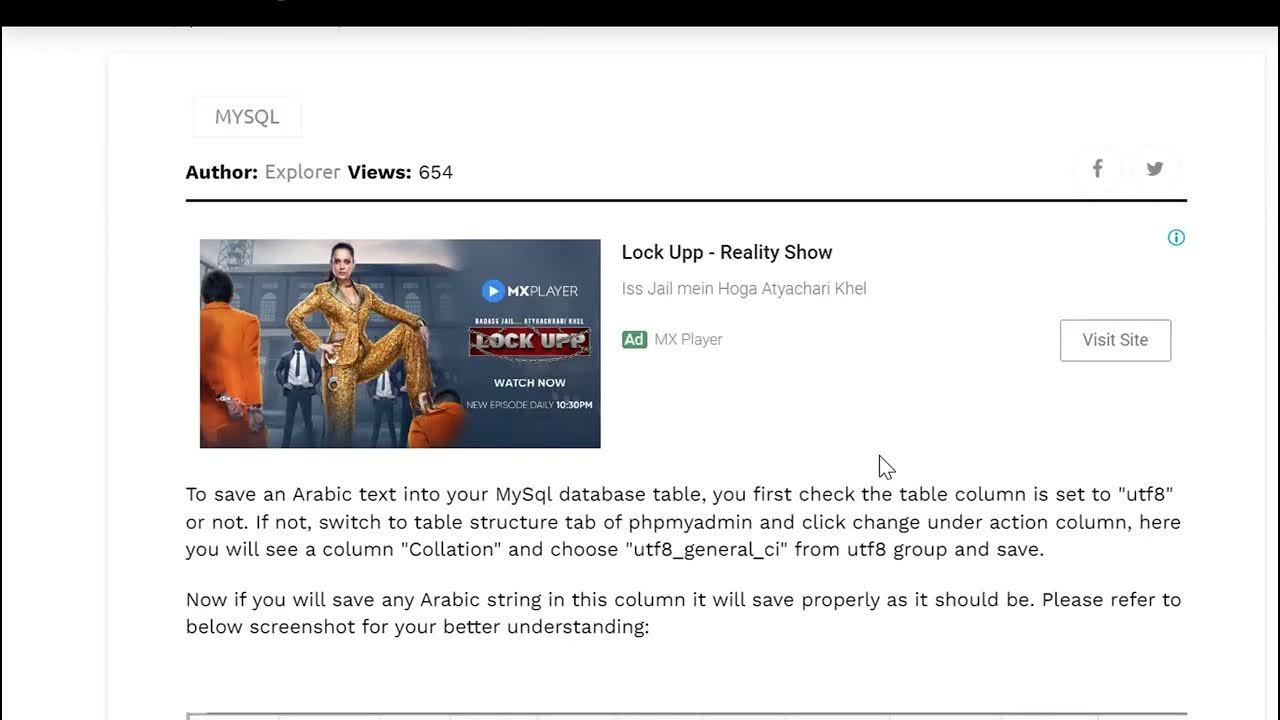 How to save Arabic in MySql database? | Store Arabic Text in MySql - YouTube