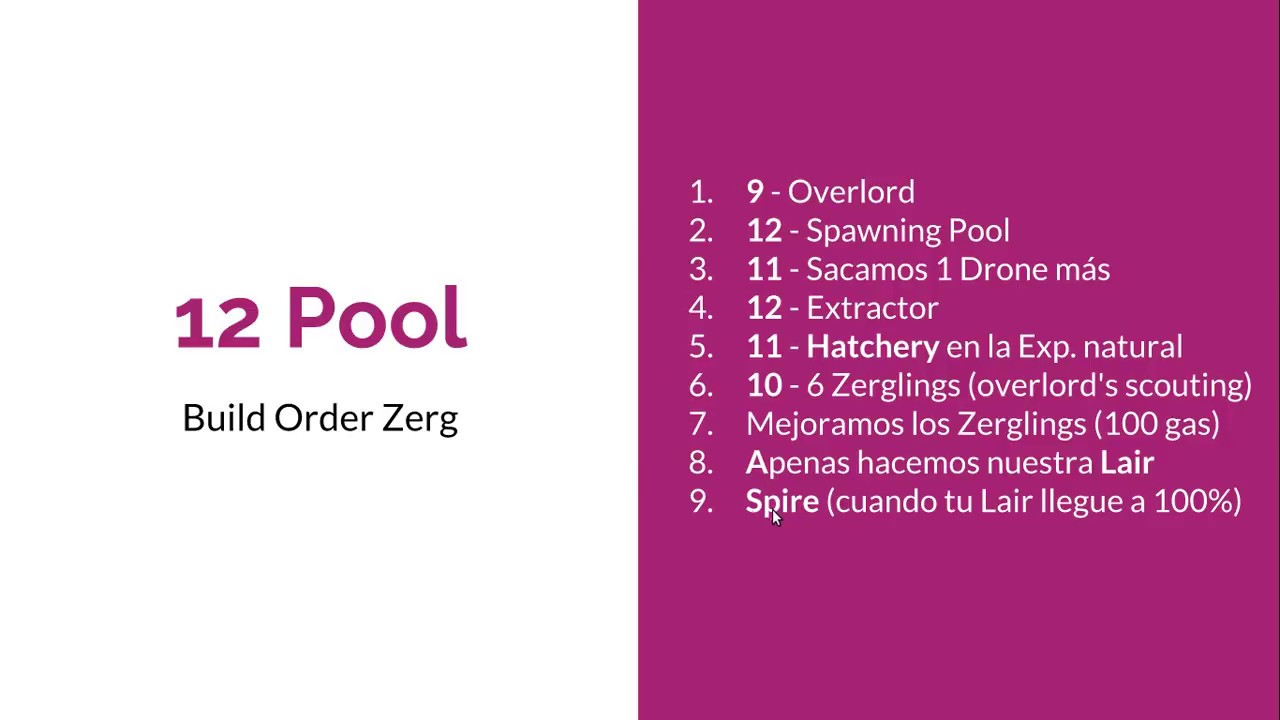 Tutorial Zerg: Build Order: 12 Pool - ZvT - Starcraft remastered - YouTube