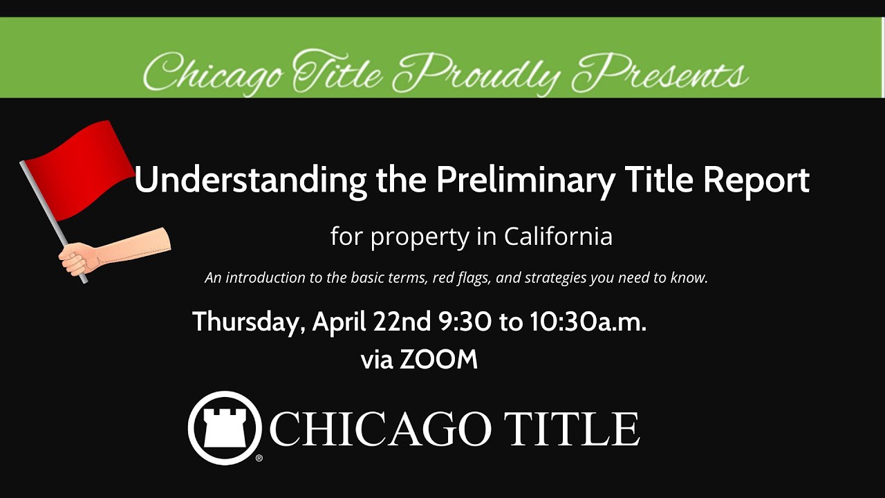 Understanding the Preliminary Title Report 4 22 21 - YouTube