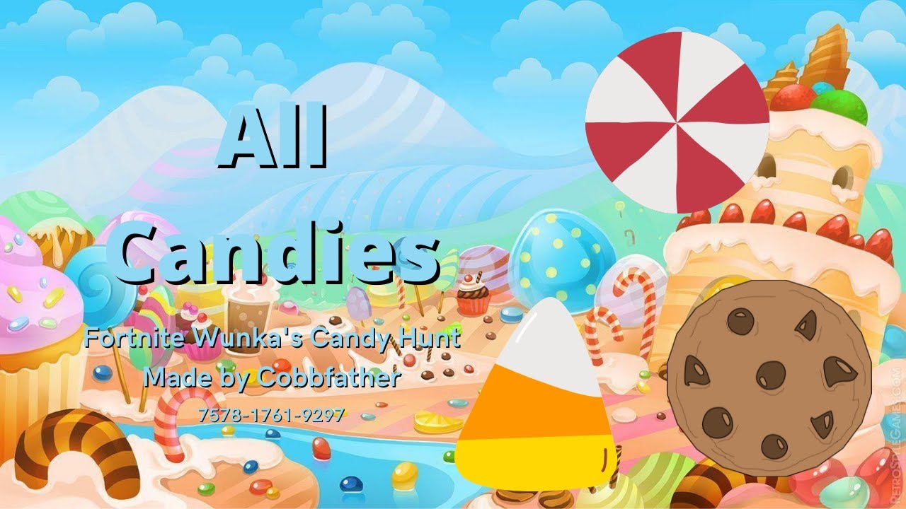All Candies and Golden Tickets in Fortnite Wunka's Candy Hunt - YouTube