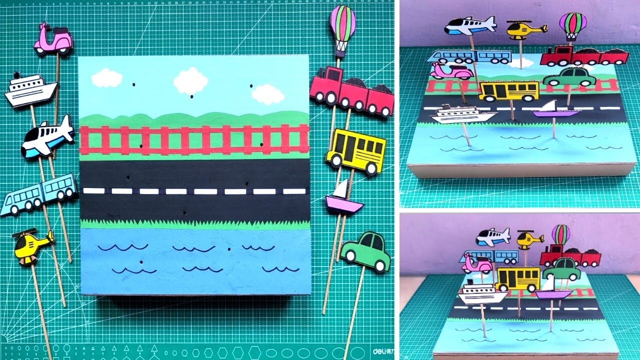 DIY Mainan transportasi & jalan | Modes of Transport | Cardboard Craft ...