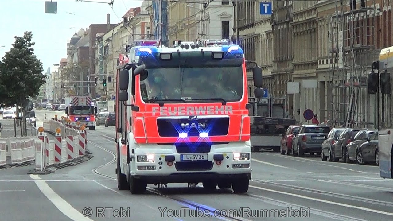 Leipzig Police van (+ unmarked cruiser) + Fire Dept. engine & ladder ...