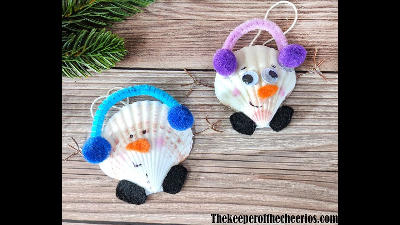 Silly Snowman Seashell Ornaments - YouTube
