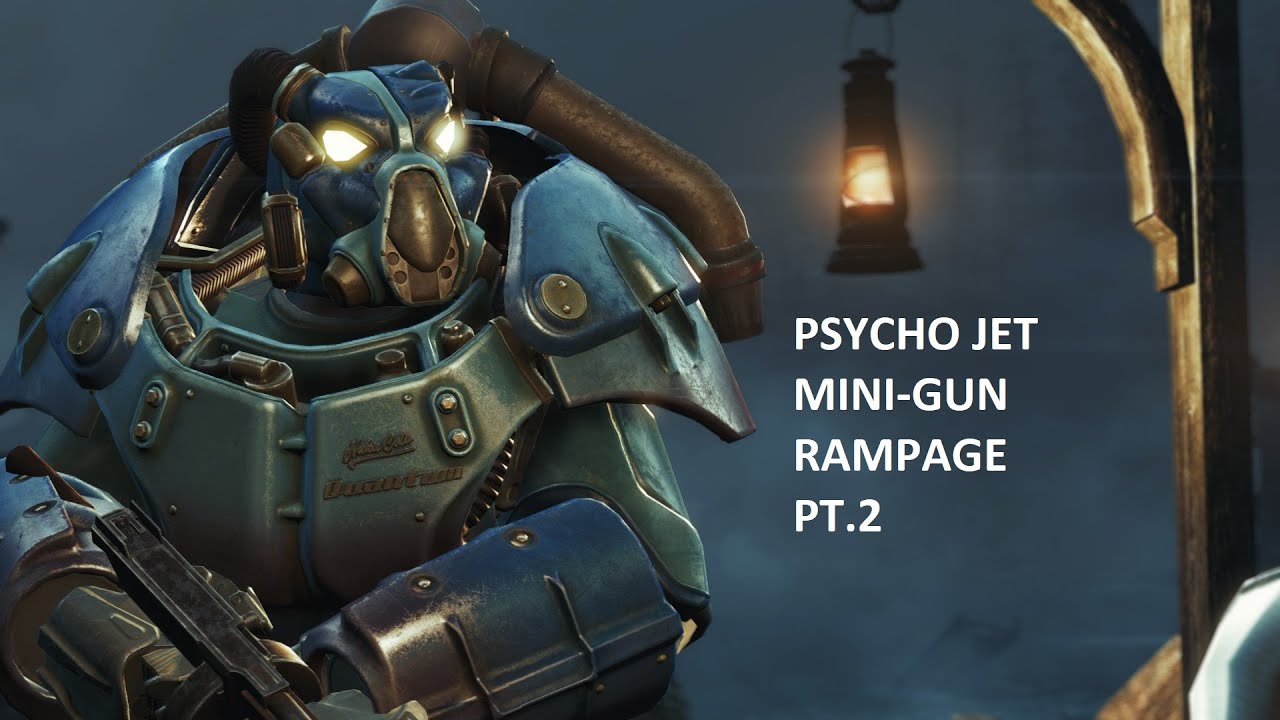 Fallout 4 - Psycho Jet Minigun Rampage Round 2 - YouTube