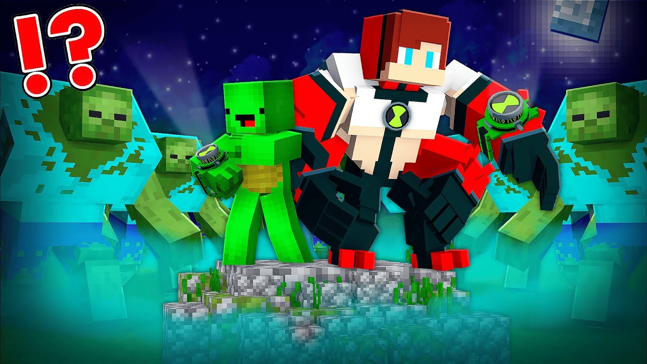 1000 Mutant Zombies vs BEN 10 OMNITRIX in Minecraft - Maizen JJ and ...