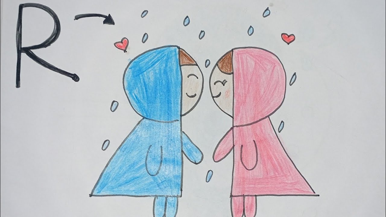 How to turn R into cute girl and boy||For Childrens|•#easydrawing # ...