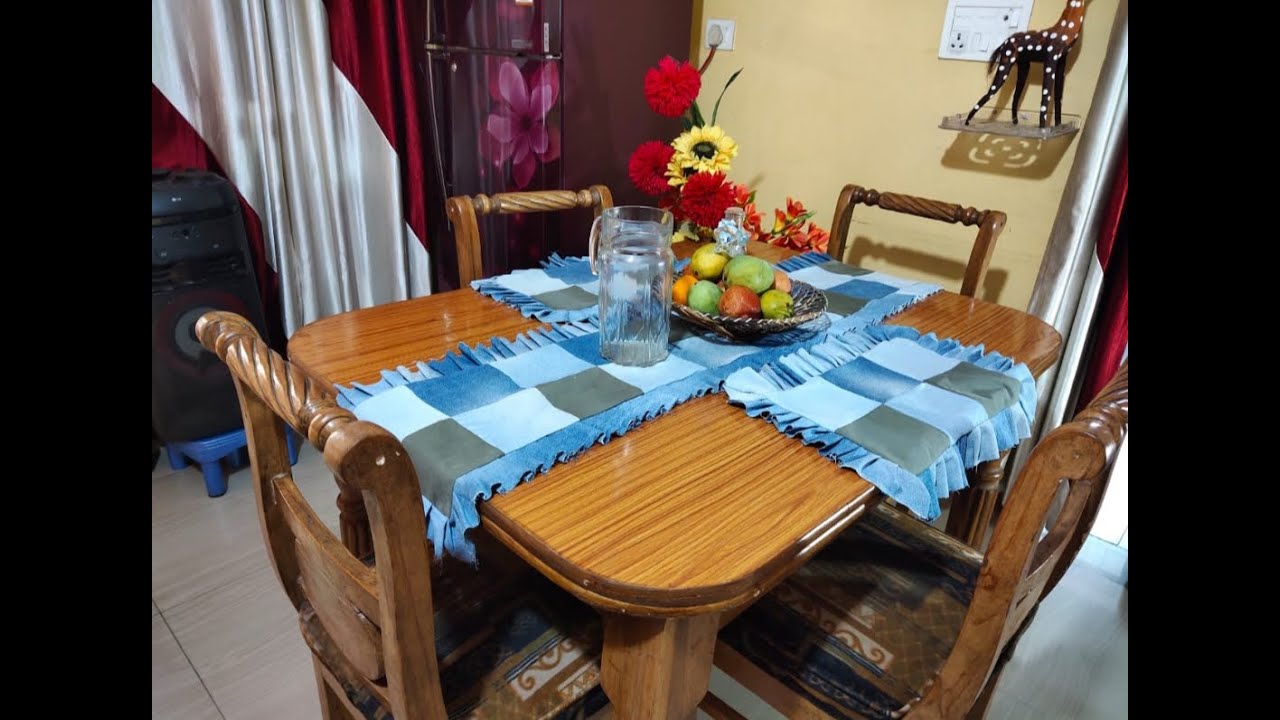 DIY: Table runner from old jeans|| Easy ways to use jeans in Lockdown ...
