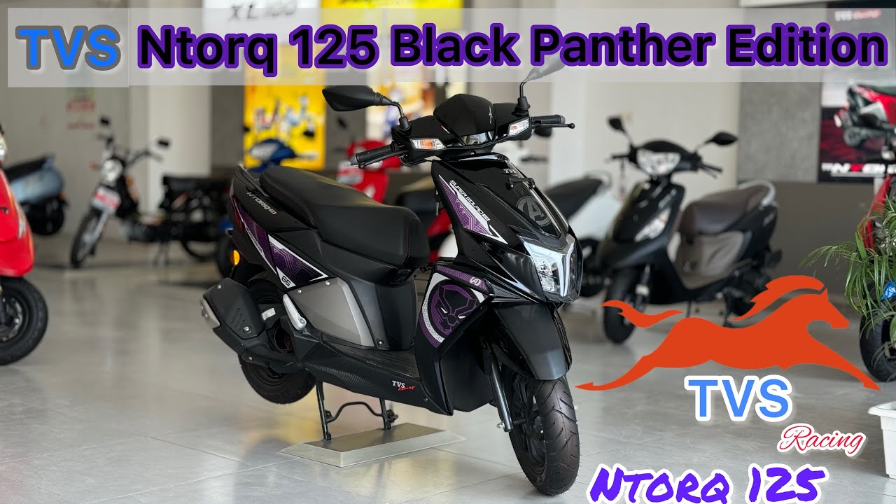 Tvs Ntorq 125 2024.😈Black Panther ️‍🔥.Tvs Ntorq 125 Full Detailed ...