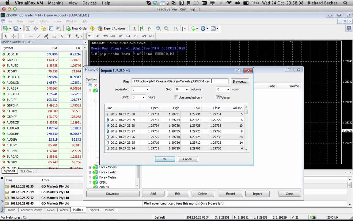 GMT Import Forex Data - YouTube
