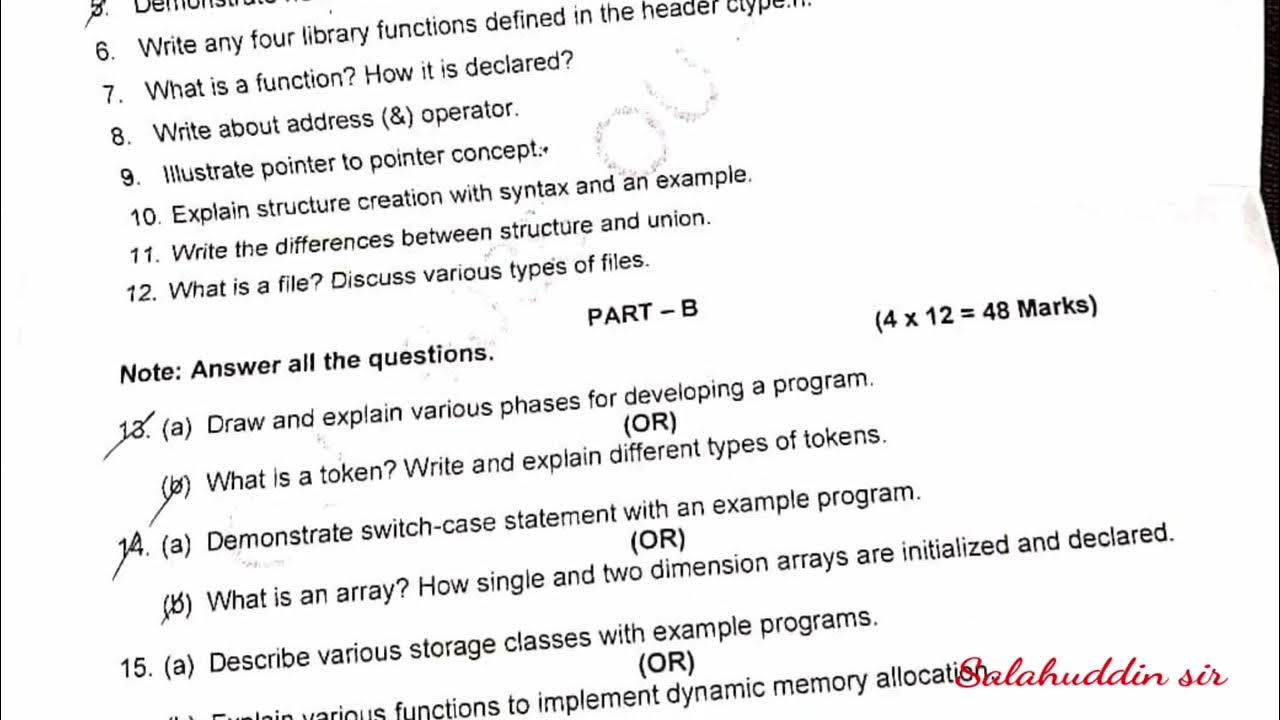 OU BSc (CBCS) Computer science 1st sem question paper july 2024 |Programming in C | Osmania ...