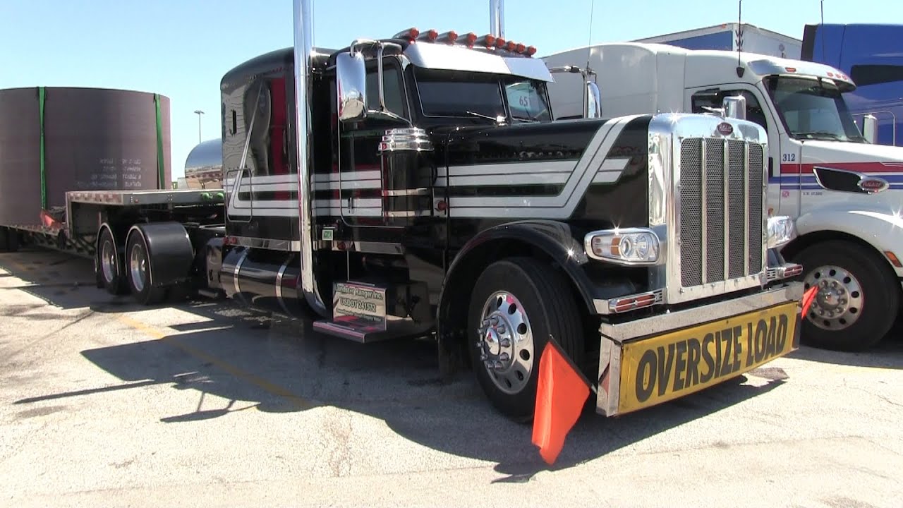Black Peterbilt 389 With Oversize Load Parking At Iowa 80 Truck Stop ...
