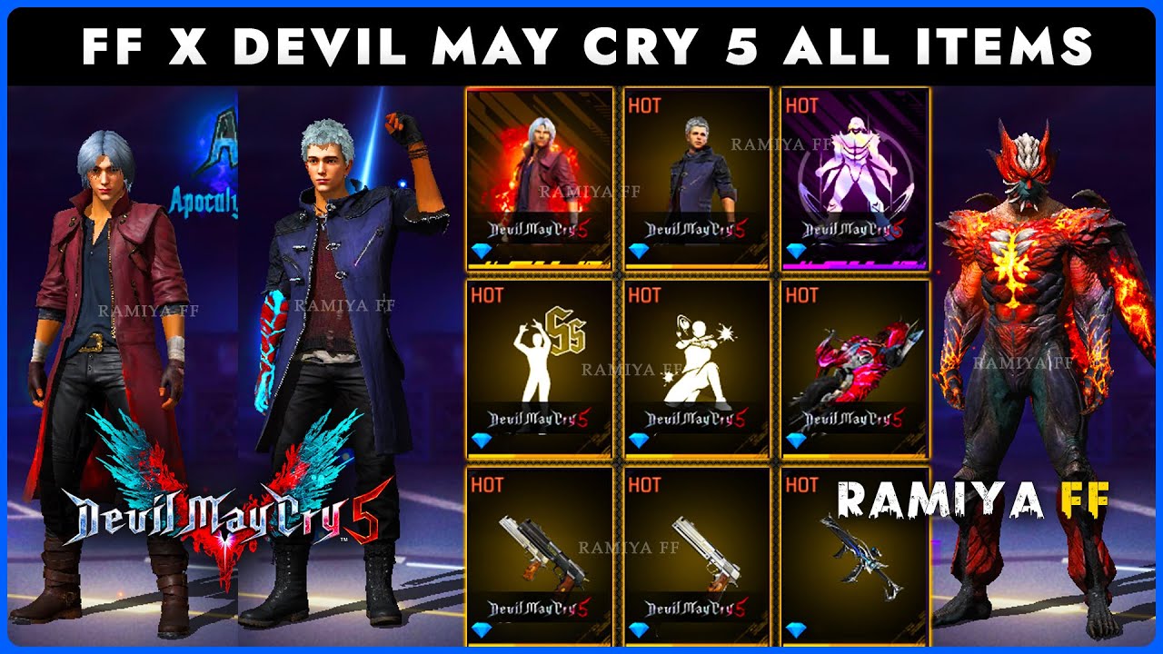 🔵 DEVIL MAY CRY 5 ALL ITEMS REVIEW || FF X DMC5 COLLAB EVENT - YouTube