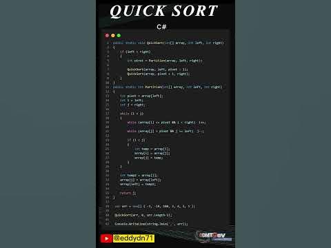 Useful Code - Quick Sort with C# - YouTube