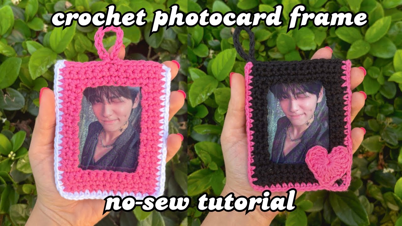 No-Sew Photocard Frames | beginner crochet tutorial - YouTube