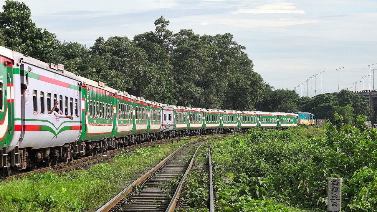 704 Mohanagar Provati Express Dhaka to Chittagong Led by ROTEM EMD 2938 ...