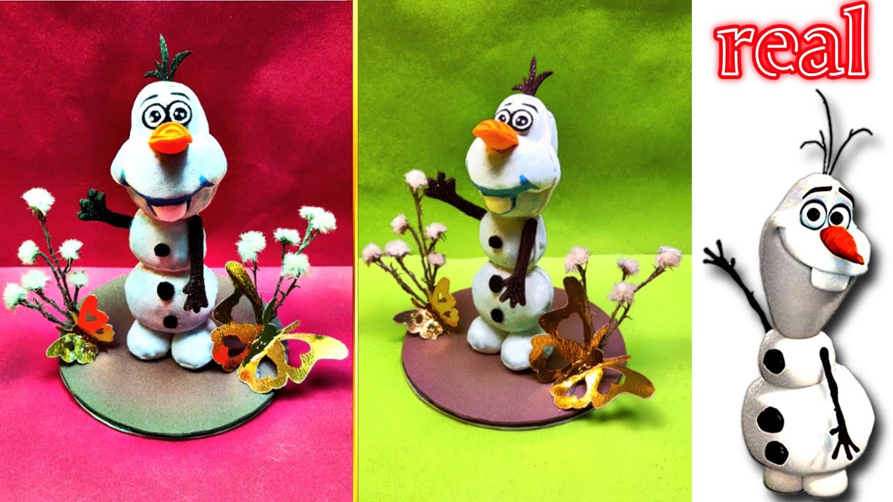 easy 3D Model Tutorial of Olof the Snowman|diy disney crafts - YouTube