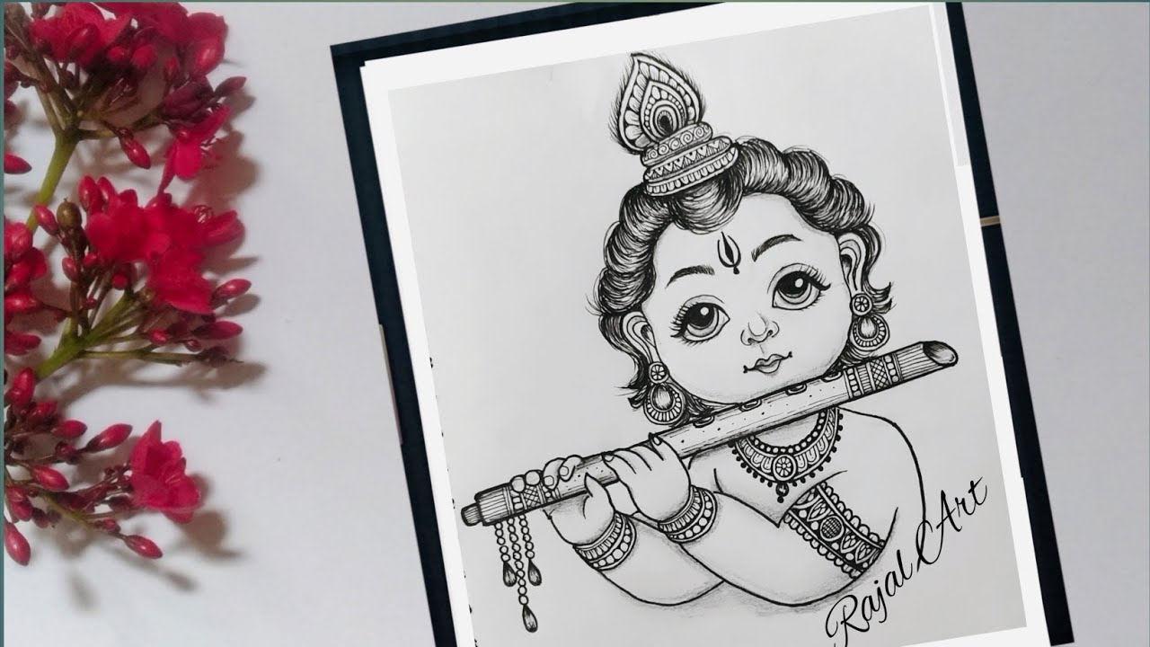 Lord krishna mandala art | lord krishna drawing step by step with ...