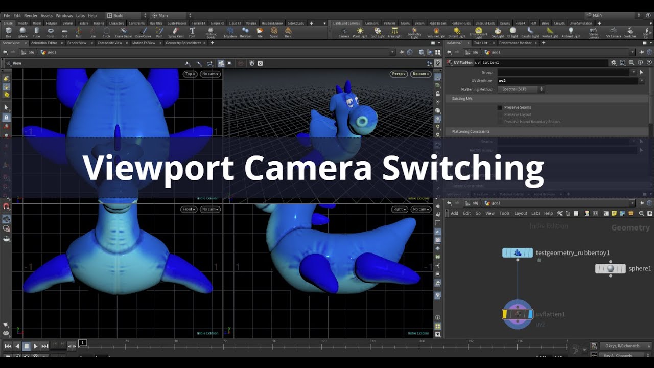 houdini viewport cam view switching and UVs - YouTube