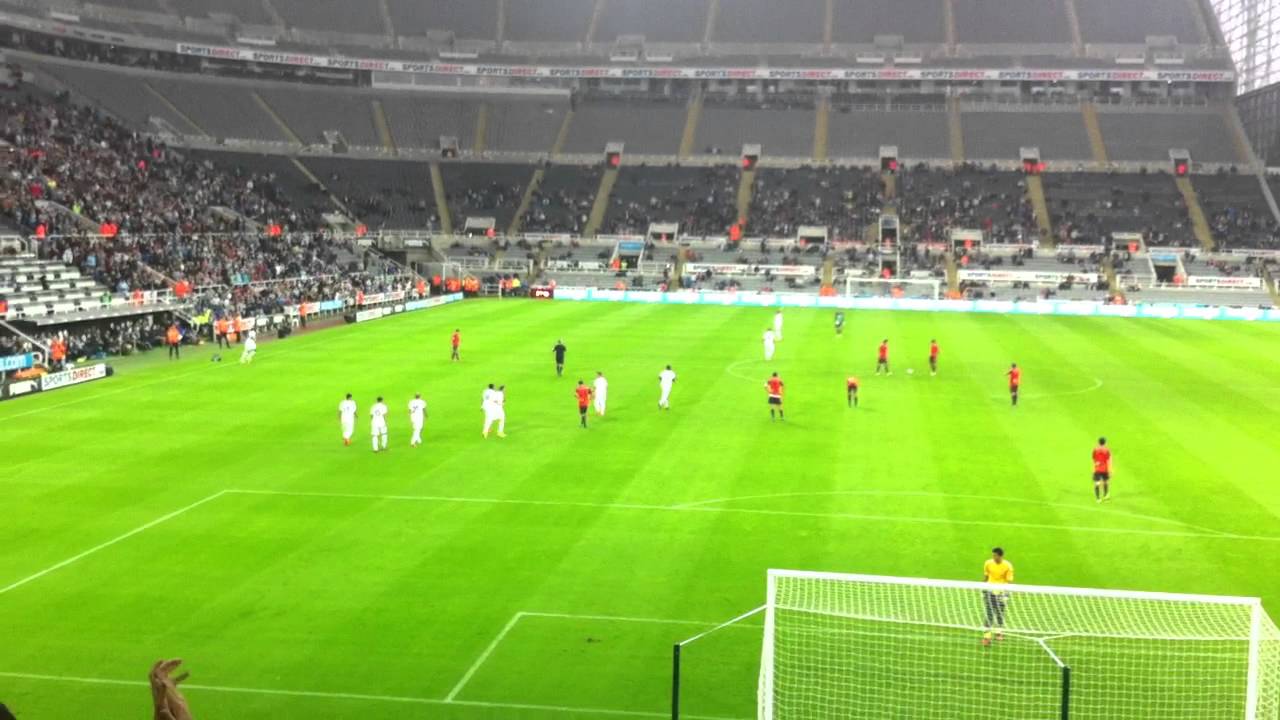 Geordie fans celebrating goal against Real Sociedad - YouTube